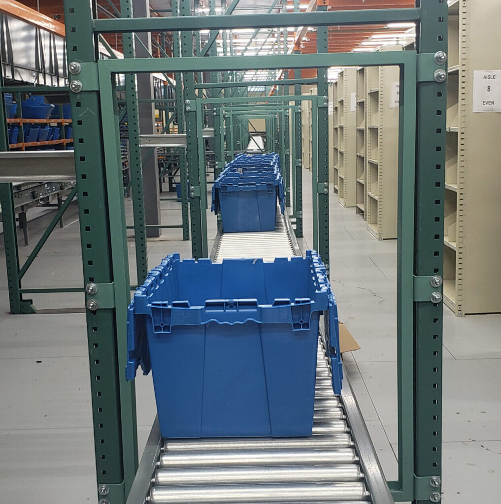 Automated Conveyor Integrated into Pallet Rack -See Pics